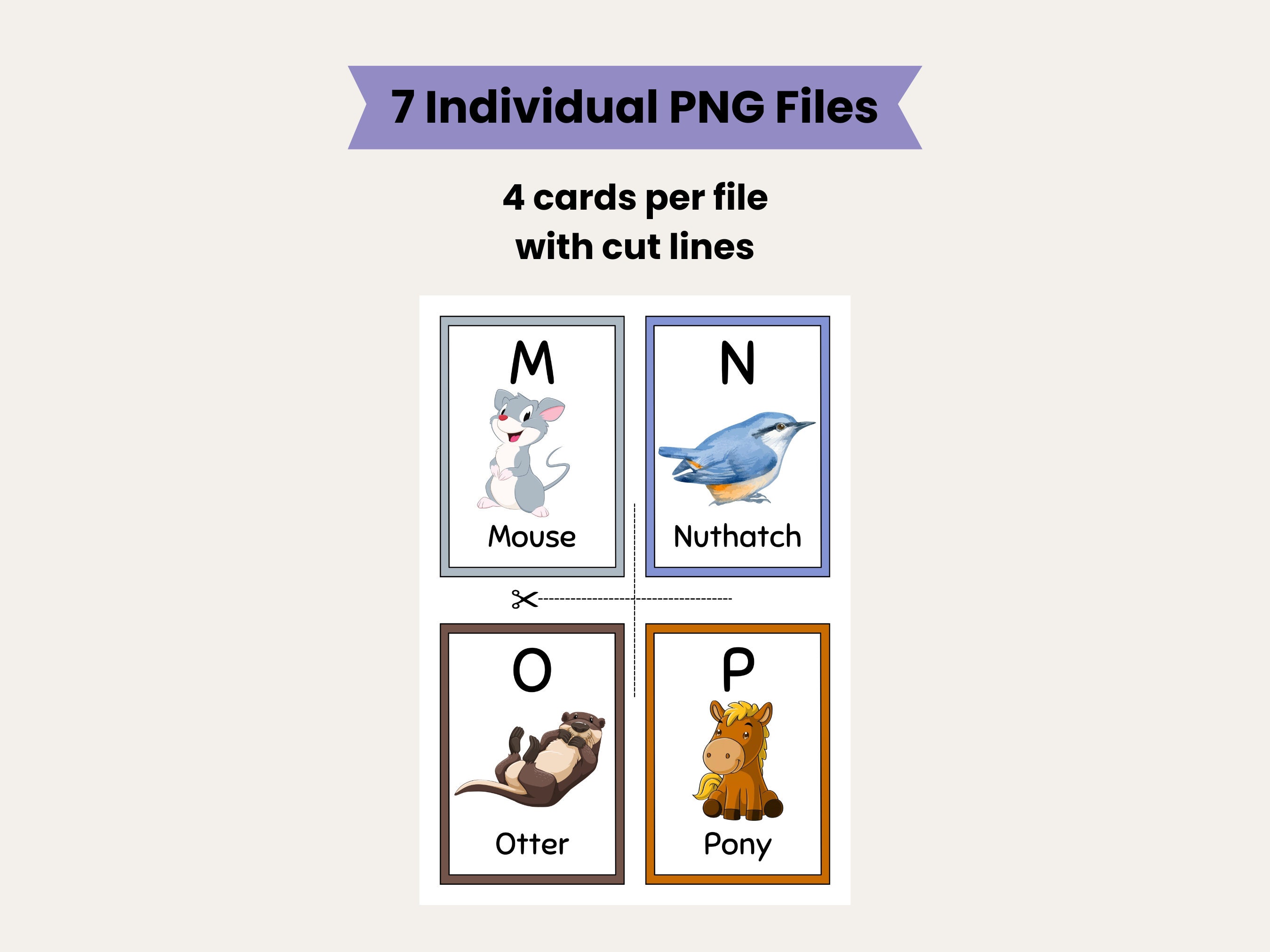 Printable Animal Alphabet Flash Cards, Classroom Decor, Toddlers ...