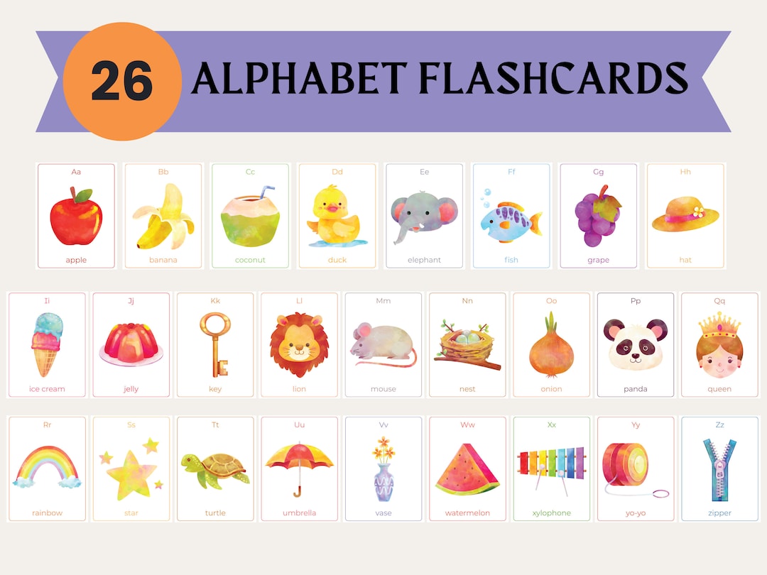 Printable Alphabet Flashcards, Kids' Early Education, Preschool ...