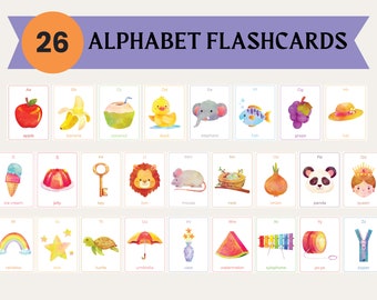 Printable Alphabet Flashcards - Etsy