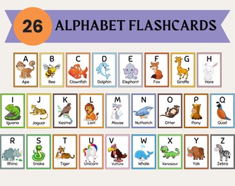 Printable Alphabet Flash Cards, Farm Theme, Classroom Decor, Toddlers ...