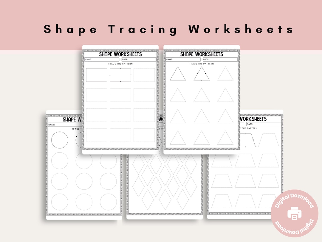 Preschool Shape Tracing, Basic Shape Tracing, Shape Tracing Worksheets ...