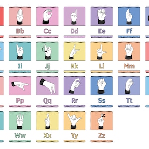ASL Alphabet Flashcards, Sign Language Flashcards, Montessori Materials ...