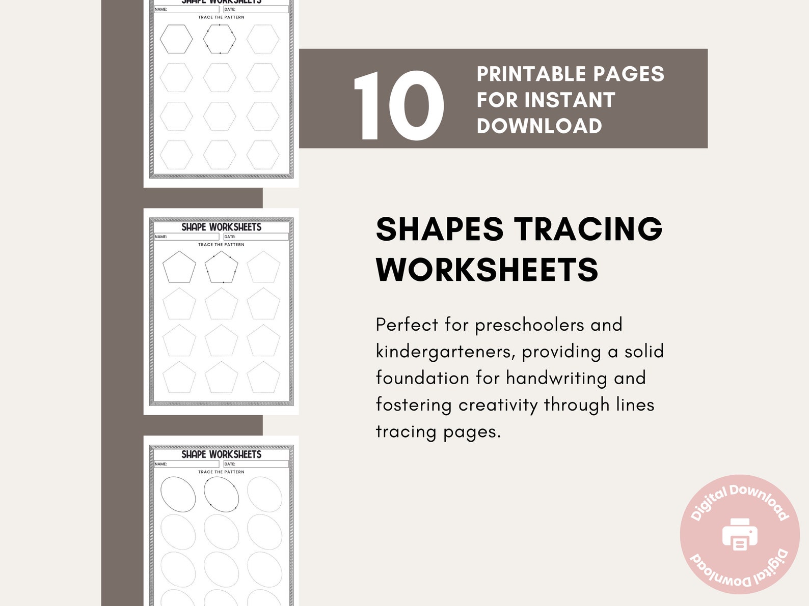 Preschool Shape Tracing, Basic Shape Tracing, Shape Tracing Worksheets ...