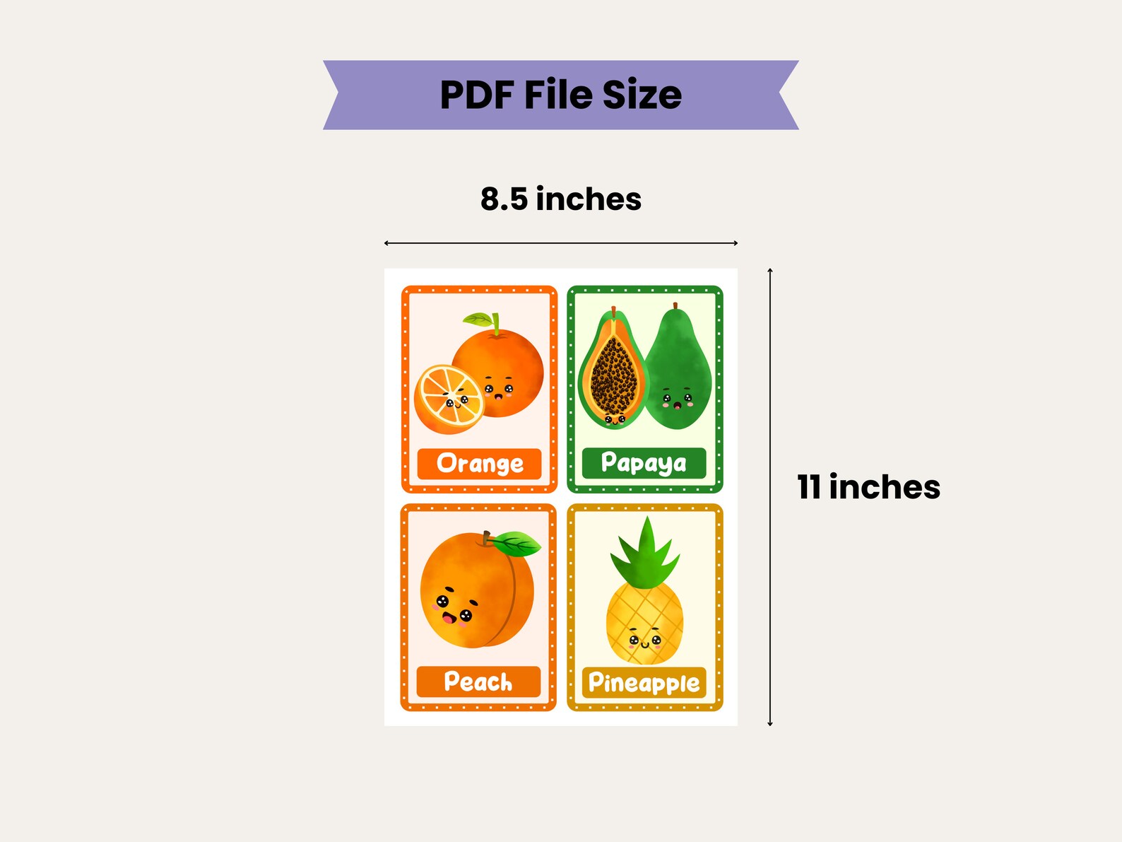 Printable Watercolor Fruits Flashcards, Montessori Flashcards, Pre ...