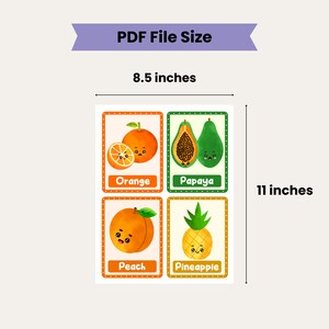 Printable Watercolor Fruits Flashcards, Montessori Flashcards, Pre ...