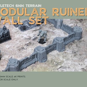 Modular Ruined Wall Terrain Set Battletech Mechwarrior Miniatures - Etsy