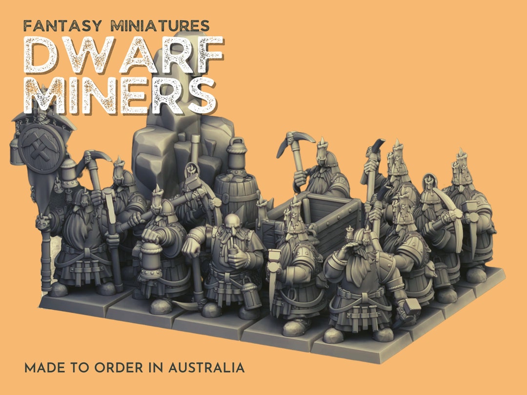 Dwarf Miners Highland Miniatures, Fantasy Dwarves - Etsy Australia