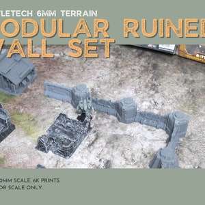 Modular Ruined Wall Terrain Set Battletech Mechwarrior Miniatures - Etsy