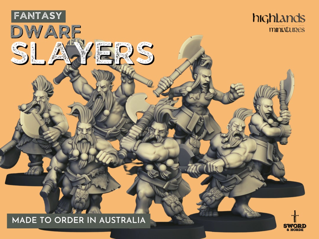 Dwarf Slayers Highland Miniatures, Fantasy Dwarves - Etsy