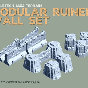 Modular Ruined Wall Terrain Set Battletech Mechwarrior Miniatures - Etsy
