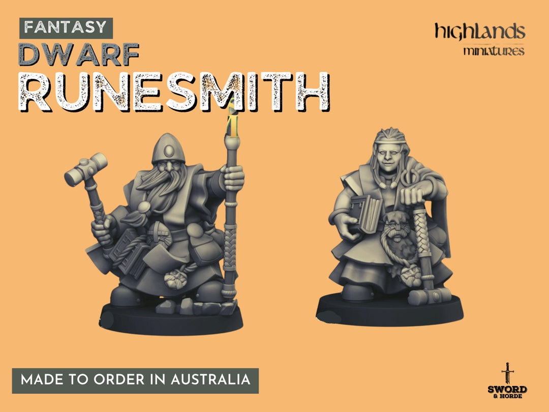 Dwarf Runesmith Highland Miniatures, Fantasy Dwarves - Etsy
