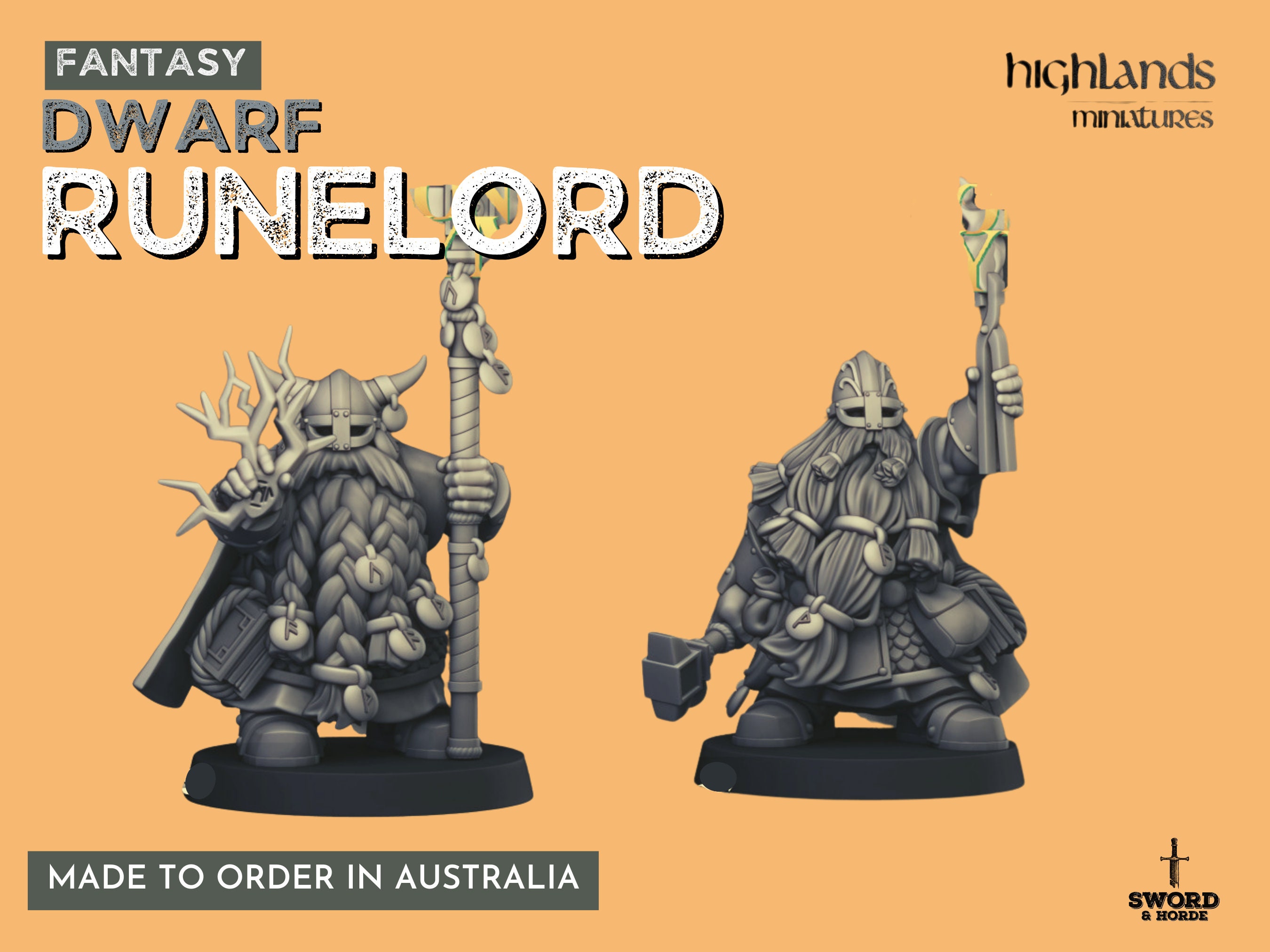 Dwarf Runelord Highland Miniatures, Fantasy Dwarves - Etsy