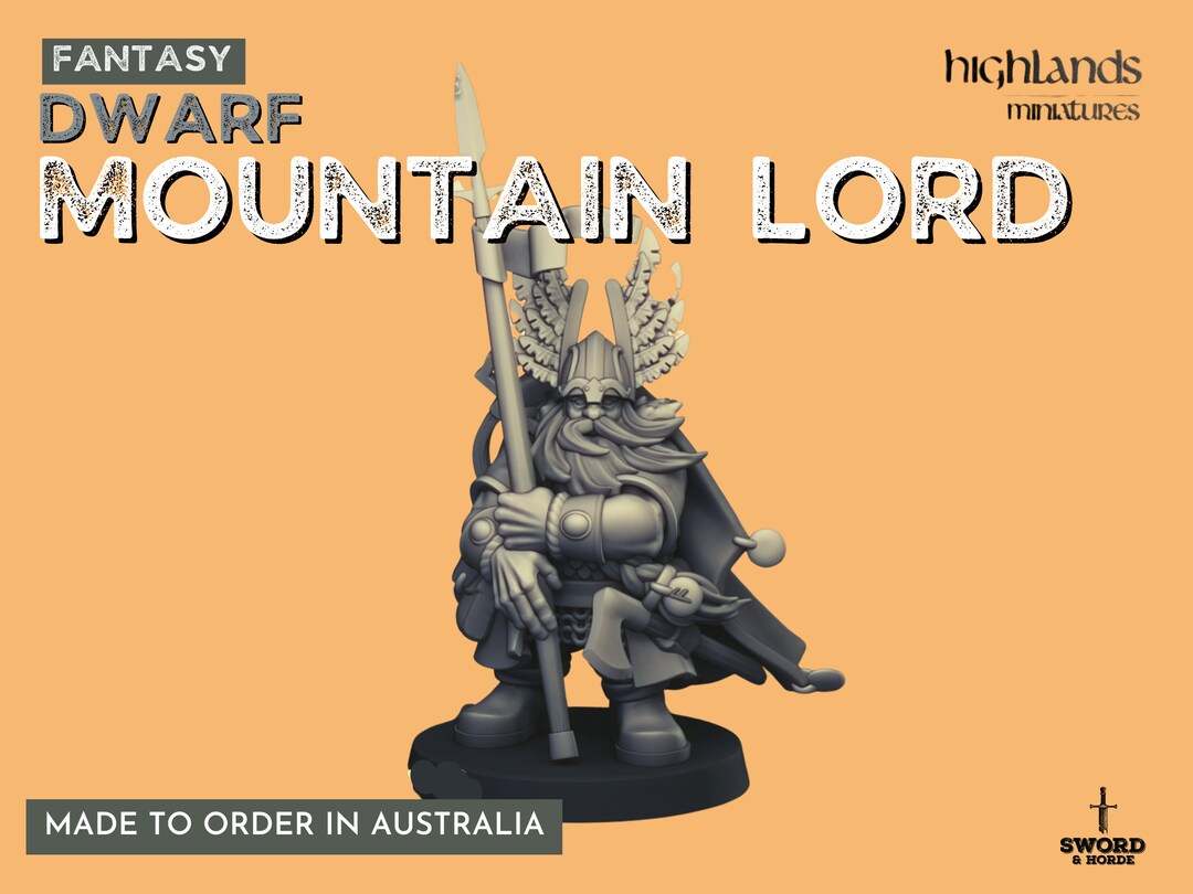 Dwarf Mountain Lord Highland Miniatures, Fantasy Dwarves - Etsy