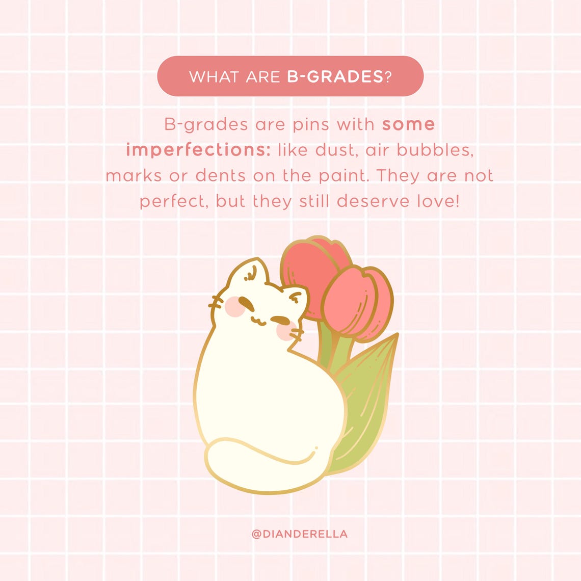 Tulip Kitty | Cute White Cat Enamel Pin | Adorable Coquette Kitty Hard ...