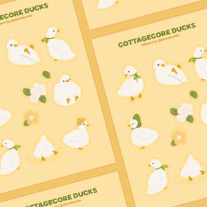 Cottagecore Ducks Sticker Sheet | Bullet Journal, Penpal, Planner Duck ...