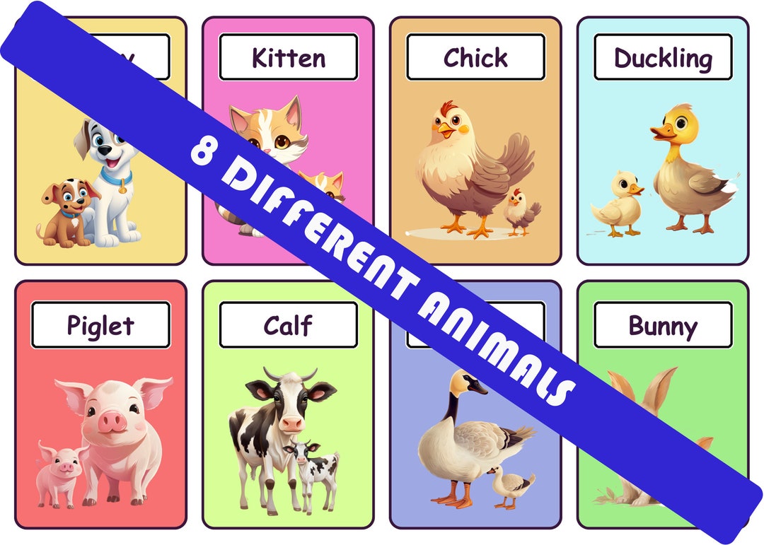 ANIMAL FLASHCARDS - Digital & Printable - Great for Kids - Matching ...