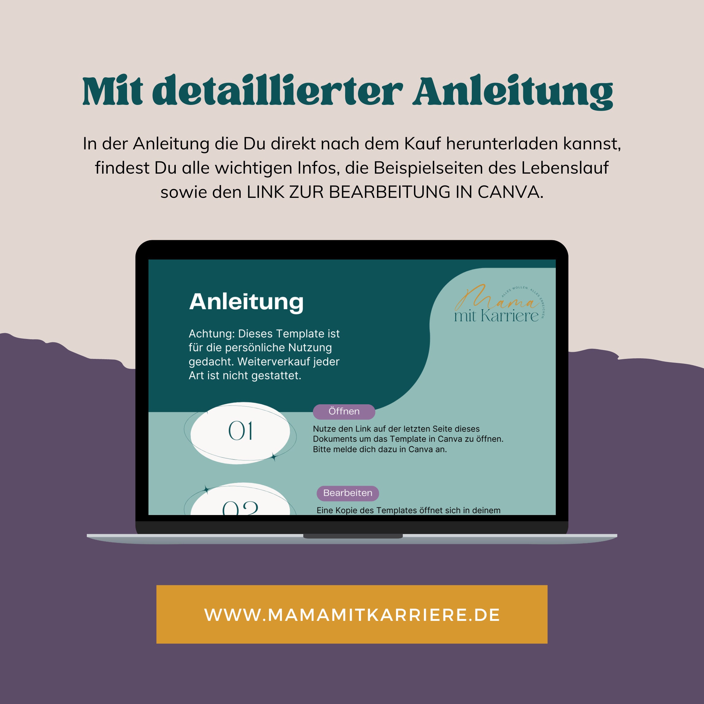 Application Template: CV and Cover Letter canva Template, German - Etsy