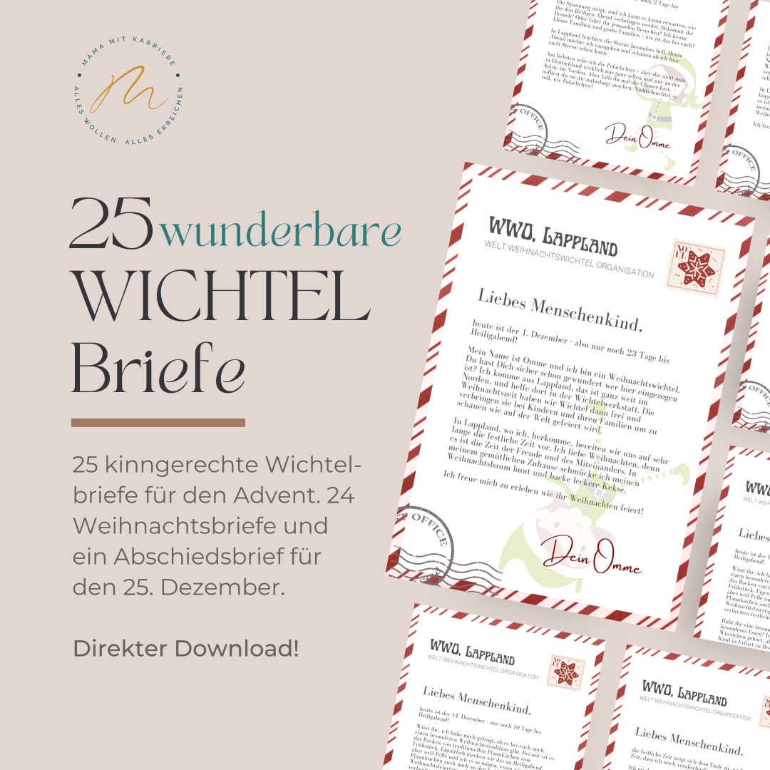 25 Secret Santa Letters Set to Print Out for Advent Secret Santa Post ...