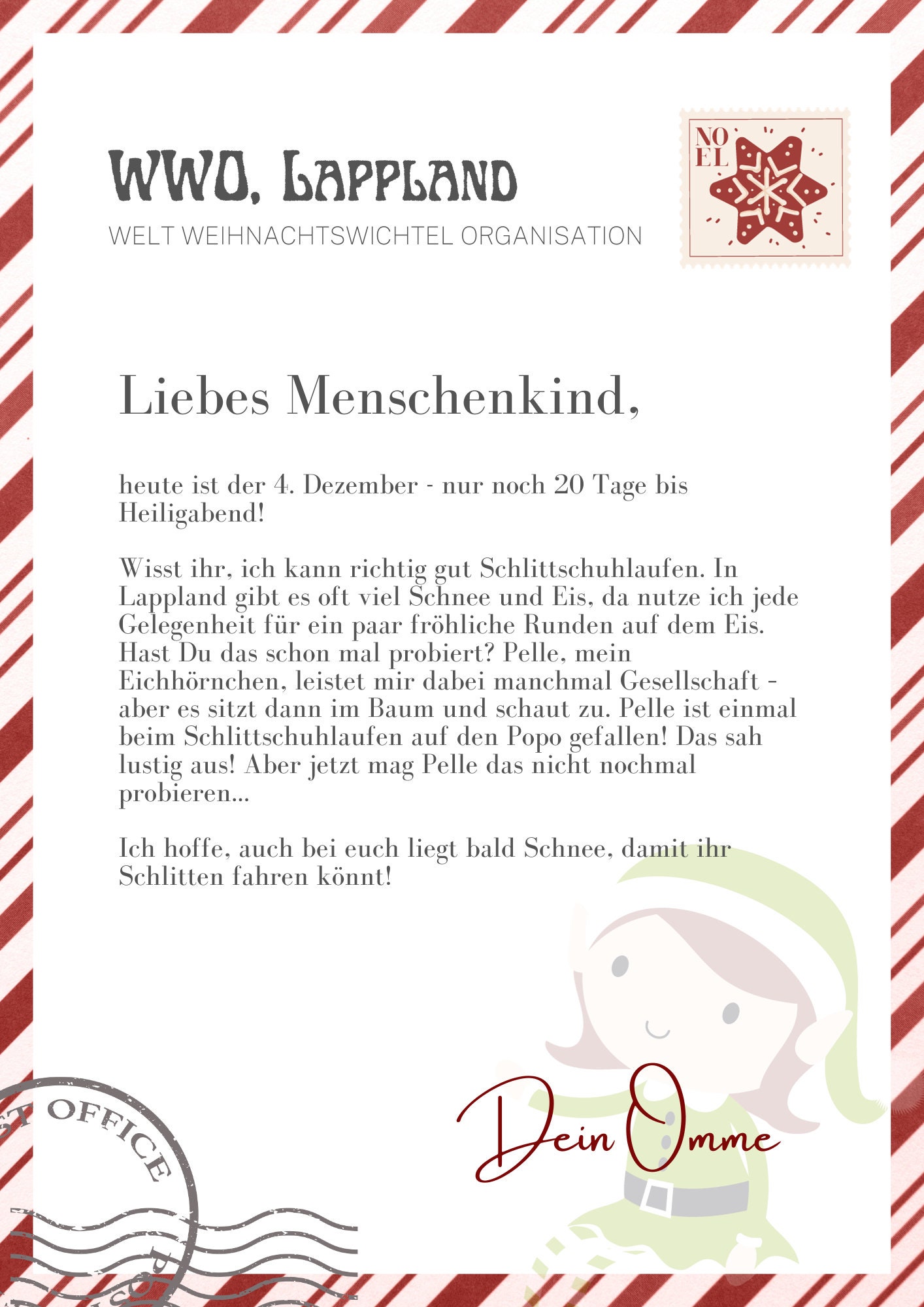 25 Secret Santa Letters Set to Print Out for Advent Secret Santa Post ...