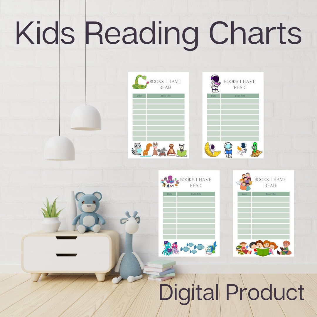 Kids Book/reading Chart, Chart Reading Progress for Children, Kids ...
