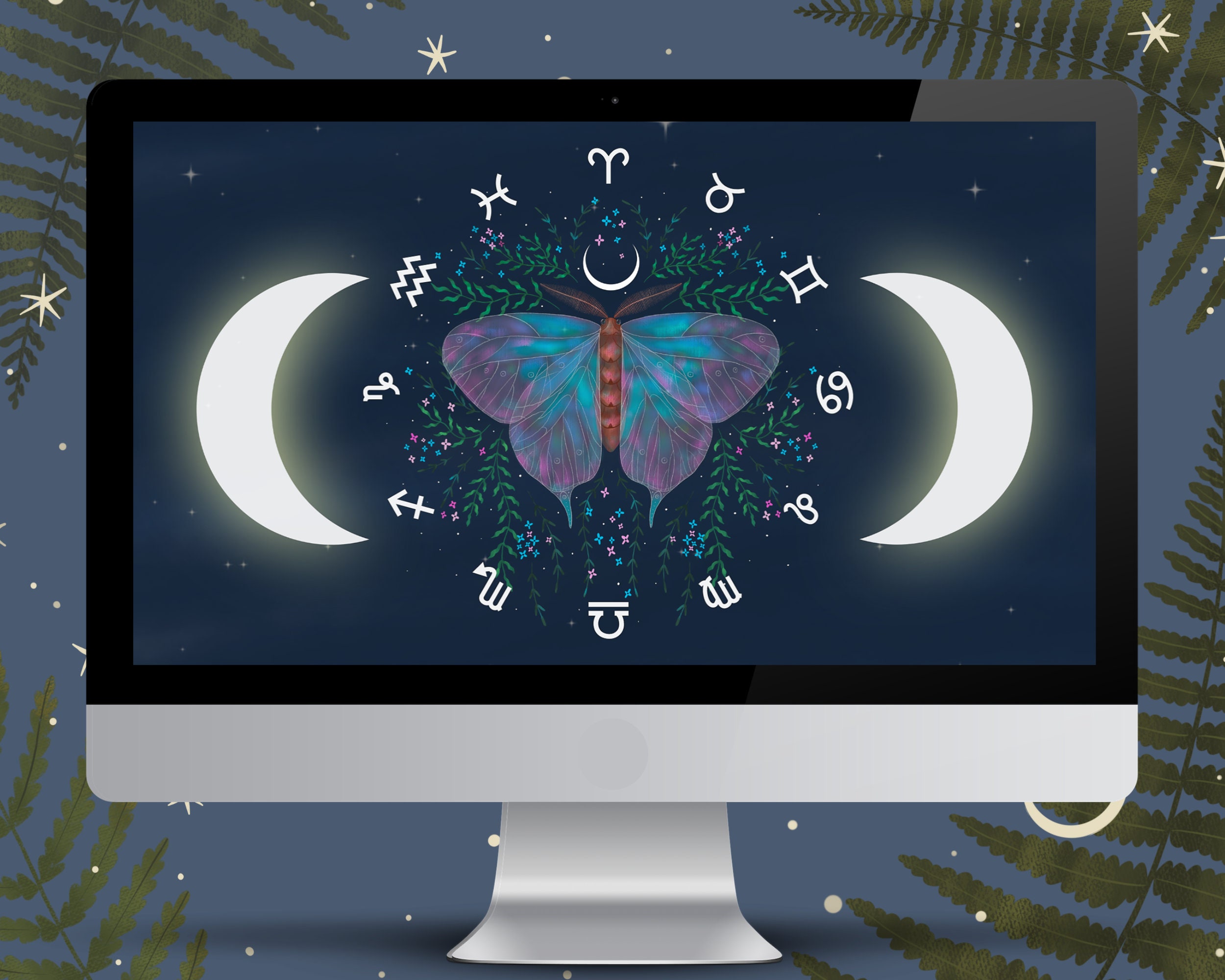 Butterfly Wallpaper PC Astrology. 5 Colors Mystical Mac Aesthetic ...