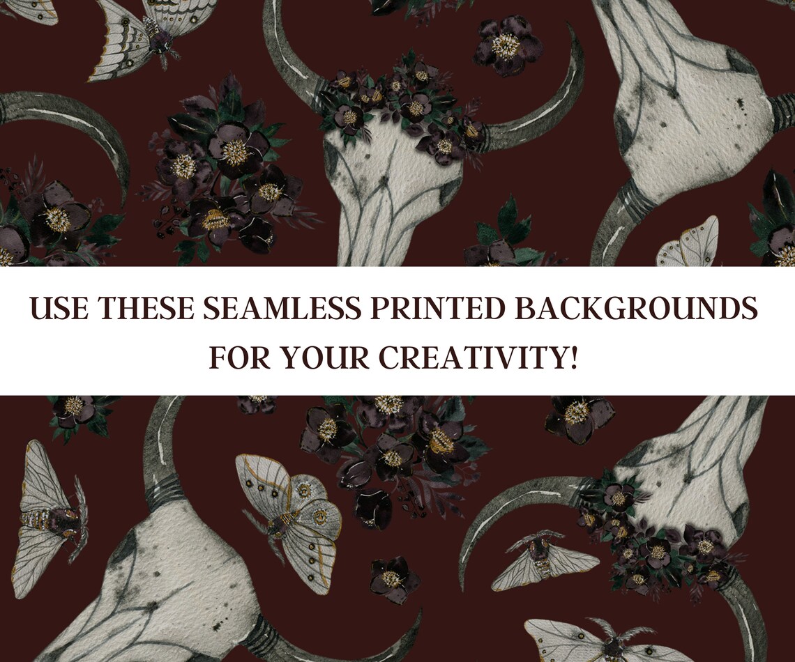 10 Witchcraft Seamless Patterns 300 Dpi. Scrapbook Decor Magic Digital ...