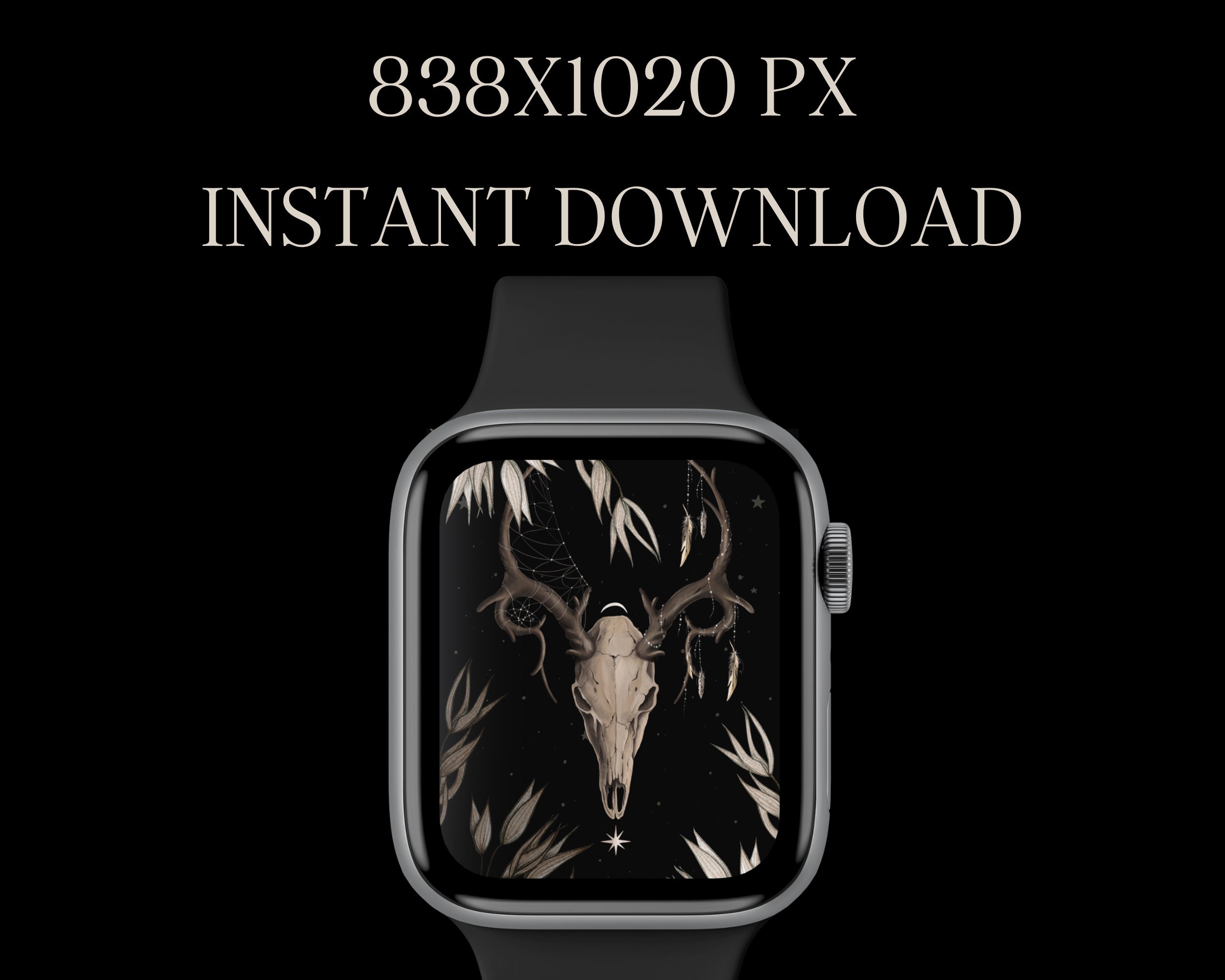 Apple Watch Dark Wallpaper, Mystical Smart Watch Background, Digital ...