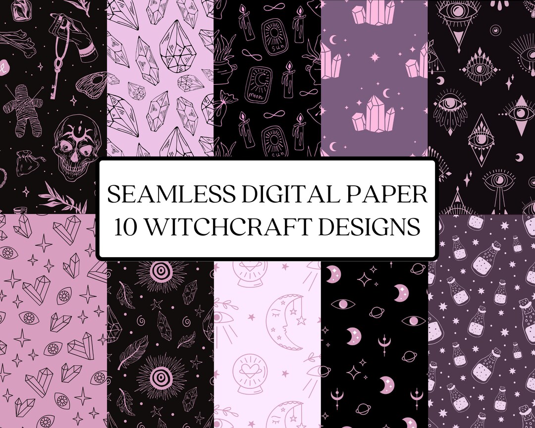 10 Magic Seamless Patterns. Witchcraft Digital Papers Astrology ...