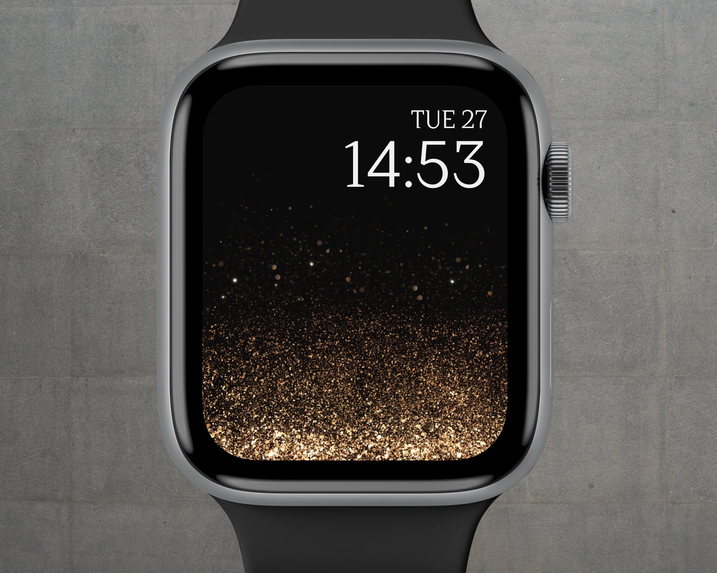 Golden Glitter Apple Watch Wallpaper, Diamond Watch Face, Crystal ...