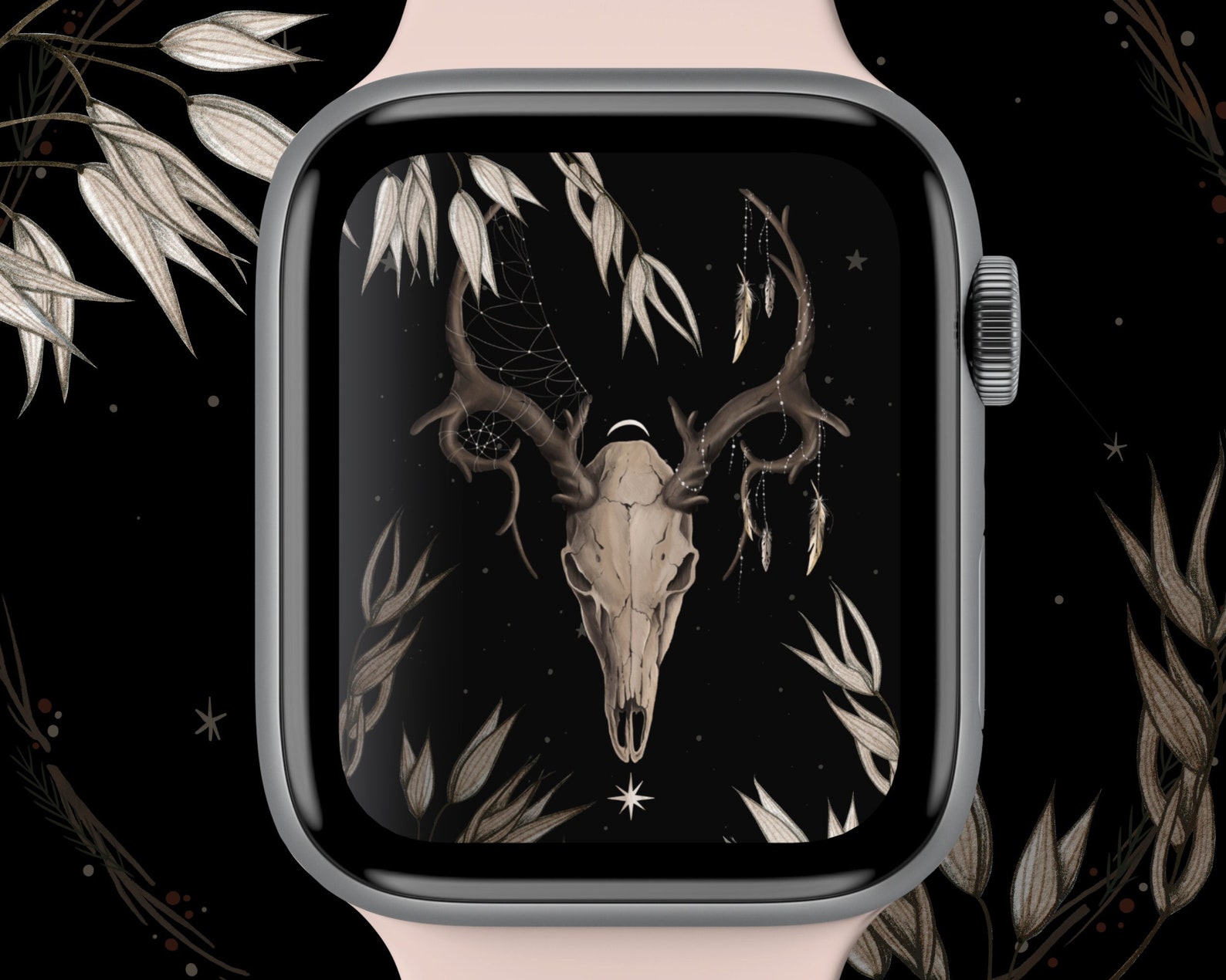 Apple Watch Dark Wallpaper, Mystical Smart Watch Background, Digital ...