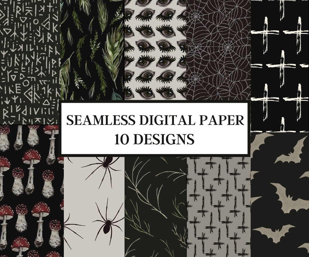 10 Witchcraft Seamless Patterns. Digital Paper. Magic Witch Background ...