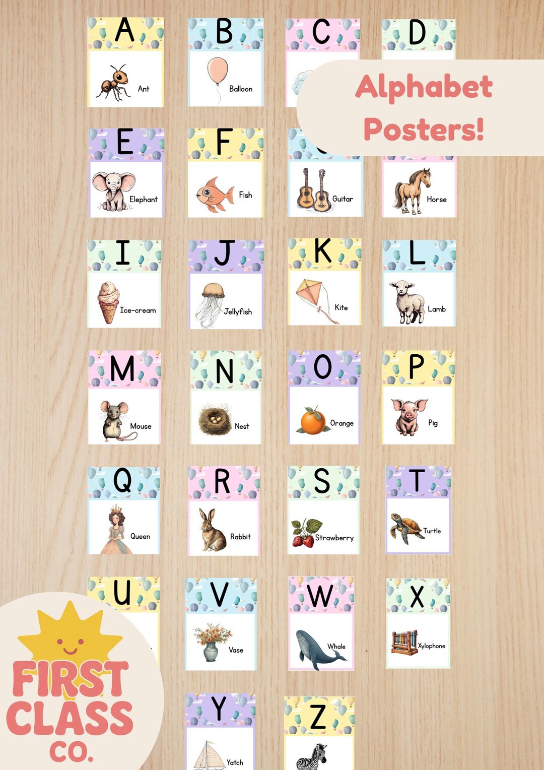 Alphabet Classroom Posters | Editable Powerpoint + Printable PDF ...