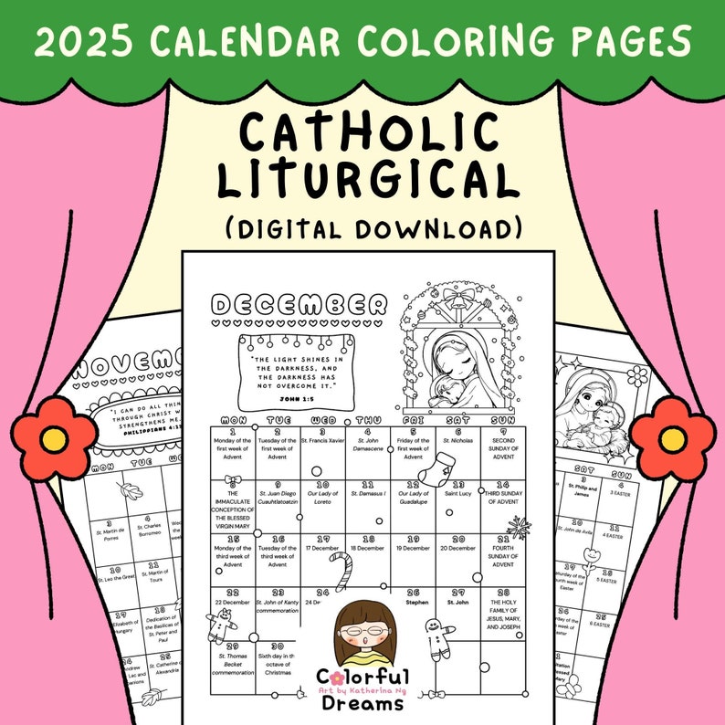 Catholic Liturgical 2025 Calendar Printable: A Liturgical Monthly ...