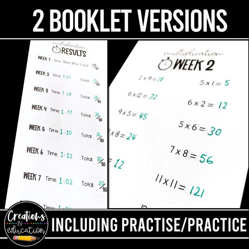 Multiplication Facts Fluency Booklets - Etsy