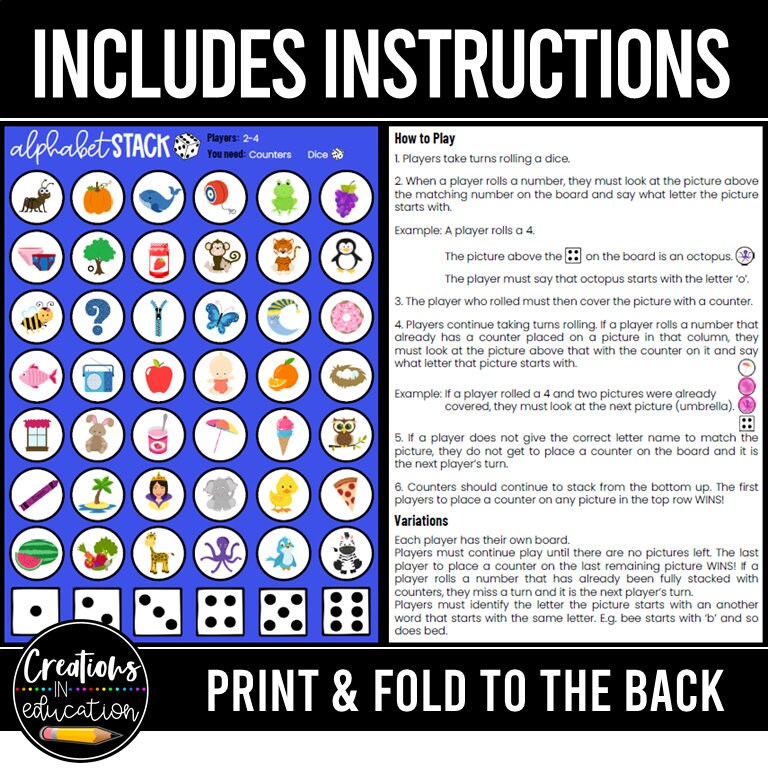 Alphabet Stack Letter Sound Recognition Game - Etsy