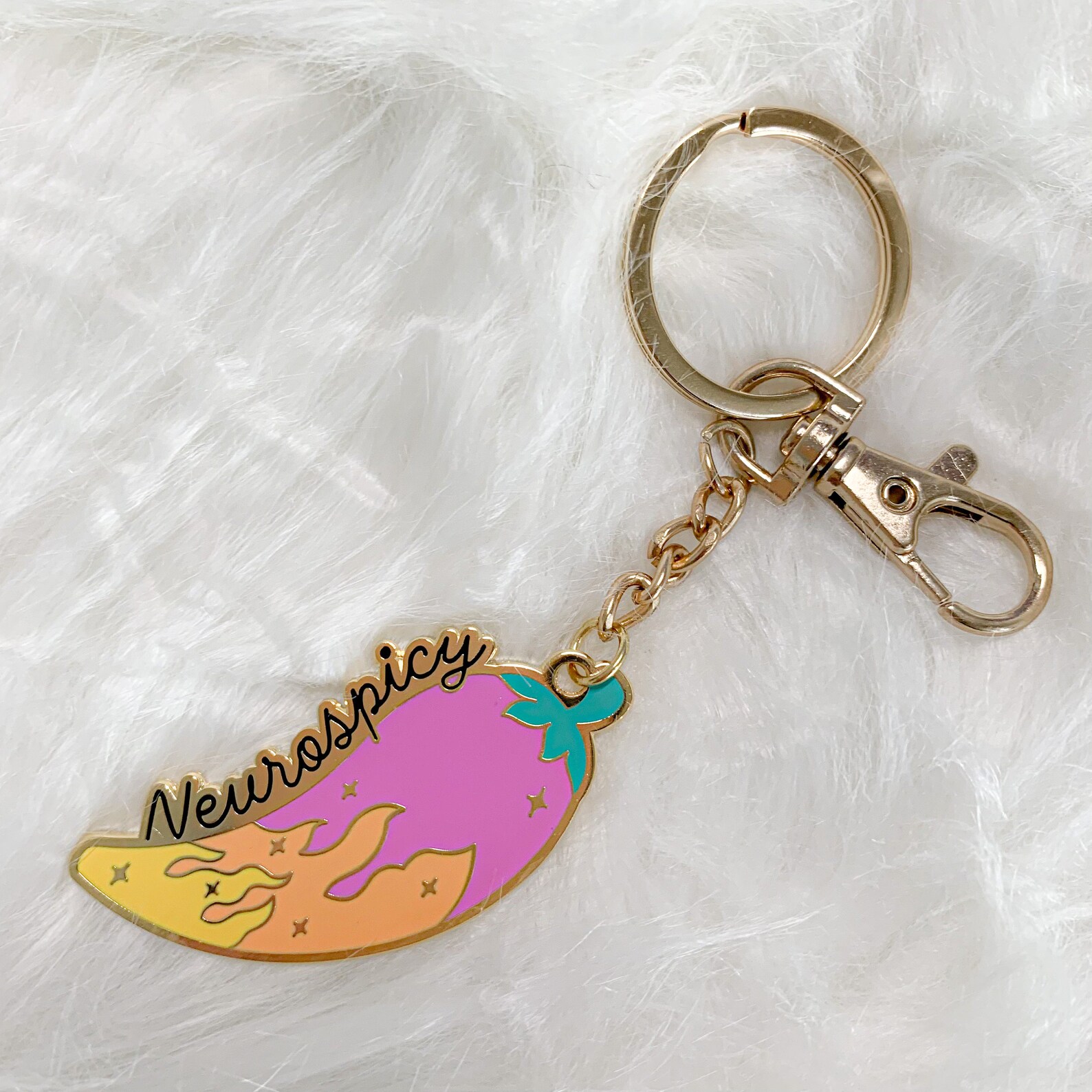 Neurospicy Enamel Keychain,autism,adhd,neurodiversity,mental Health ...