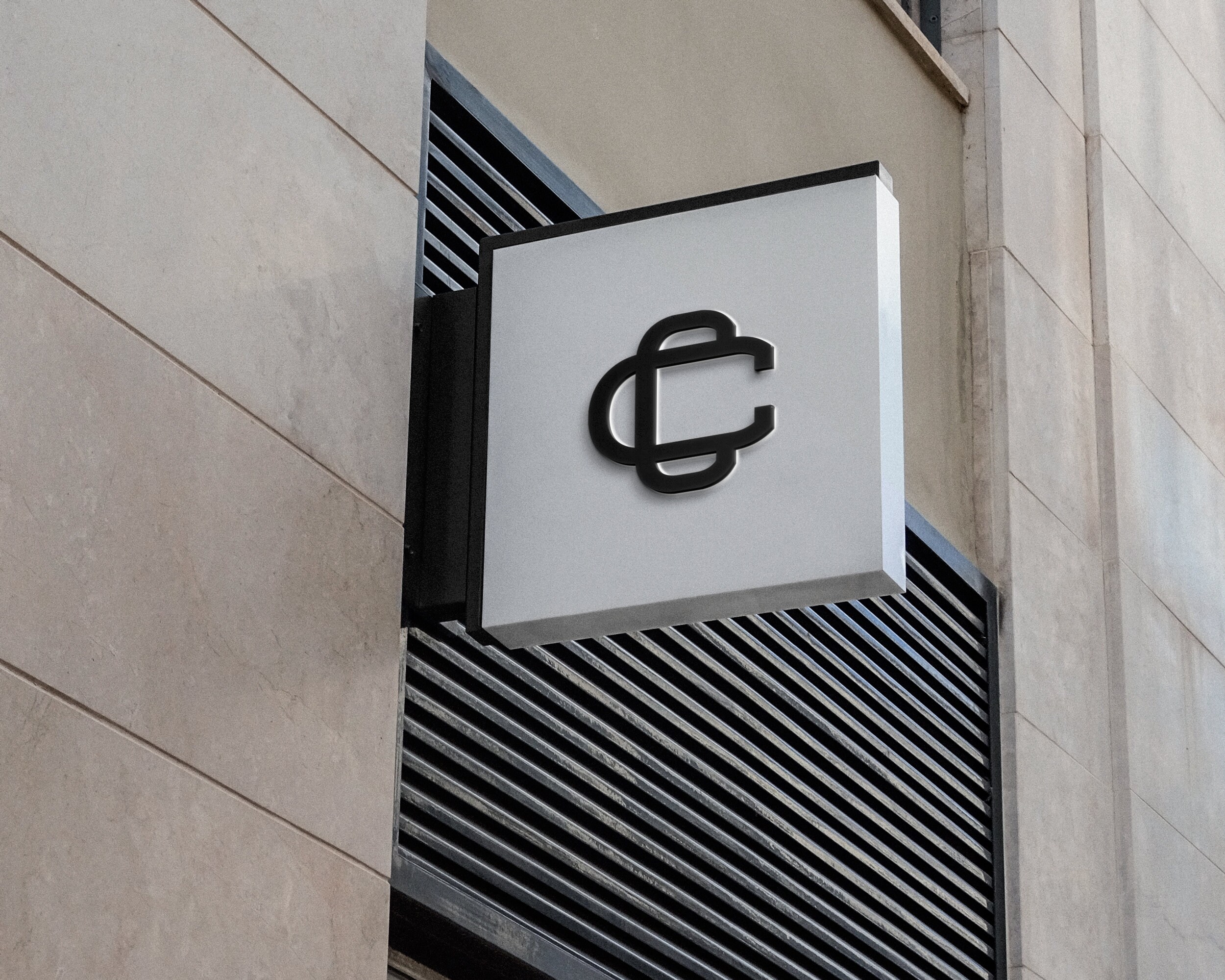 Interlocking CC Monogram Double Initial C Slab Serif Digital Monogram ...