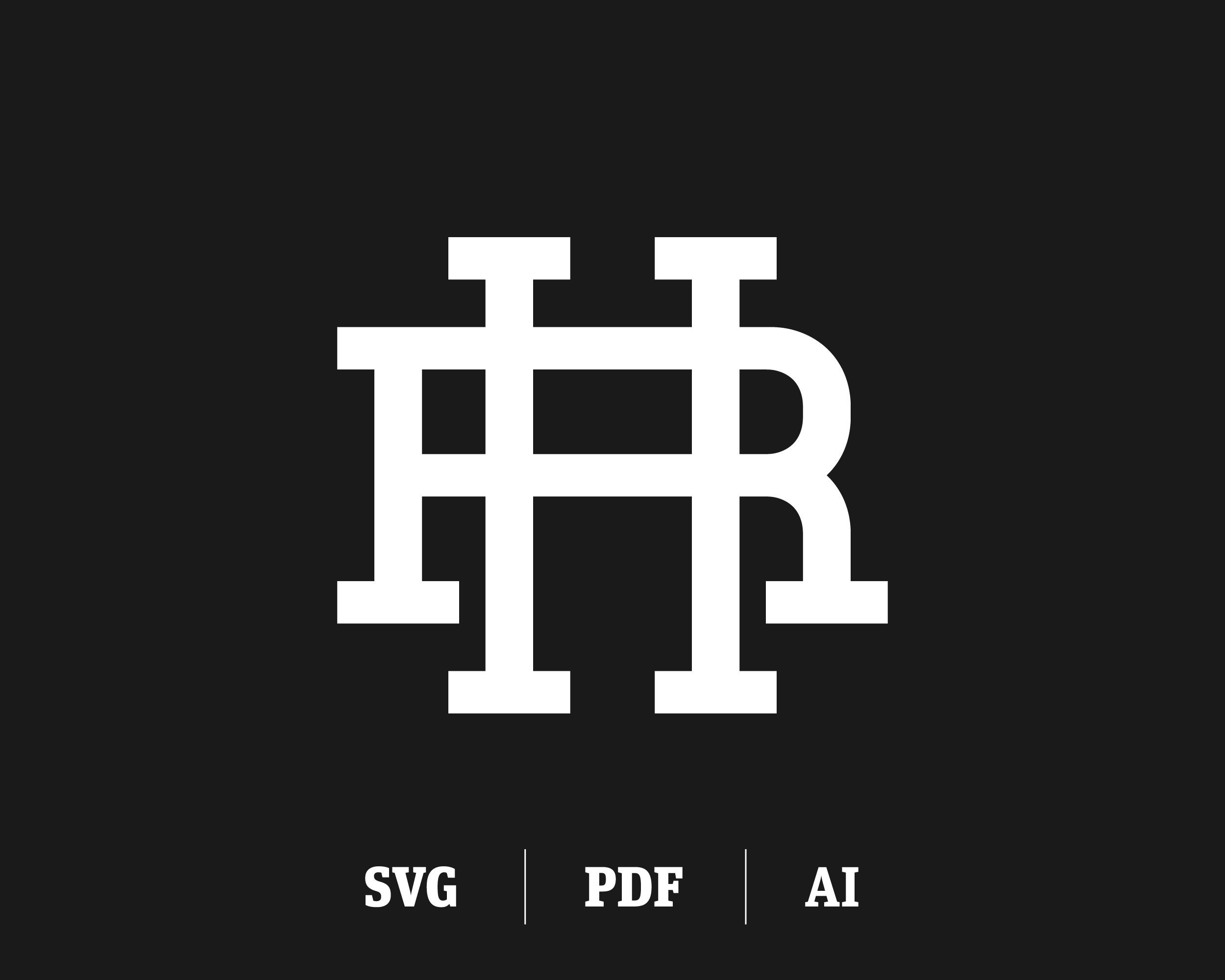 Interlocking RH / HR Monogram Initial R & Initial H Slab - Etsy