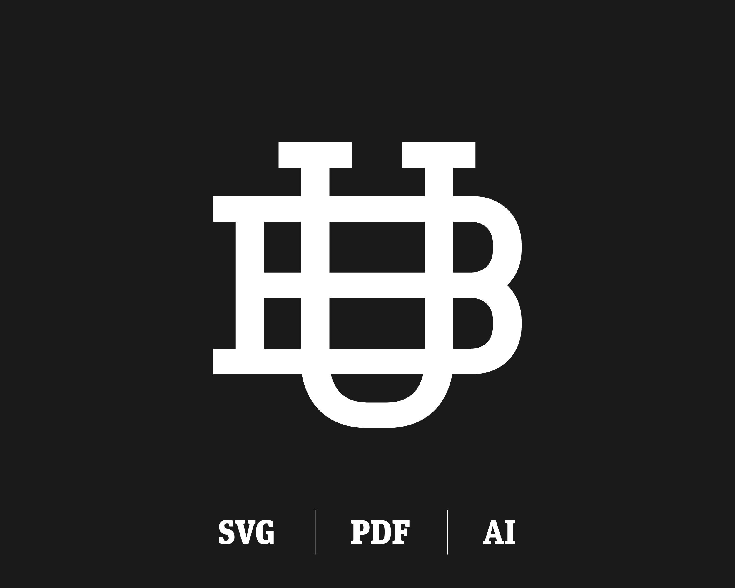 Interlocking BU / UB Monogram, Initial B Svg / Initial U Svg, Monogram ...