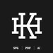 Interlocking KH / HK Monogram | Initial K & Initial H Slab Serif ...