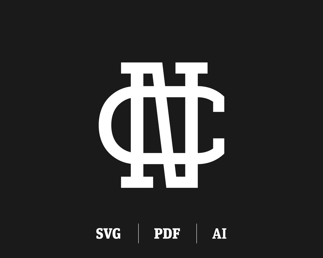 Interlocking CN / NC Monogram Initial C & Initial N Slab Serif Digital ...