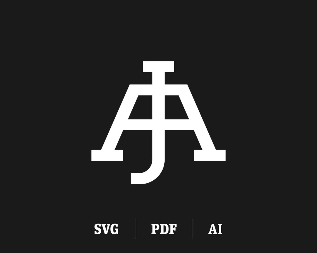 Interlocking AJ/JA Monogram Logo Template (svg, Pdf, Ai) - Etsy