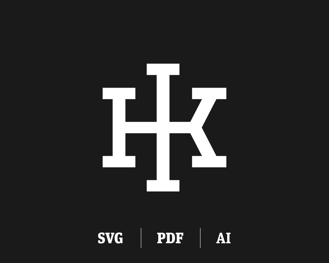 Interlocking IK / IK Monogram, 2 Letter Monogram SVG With Initial I ...