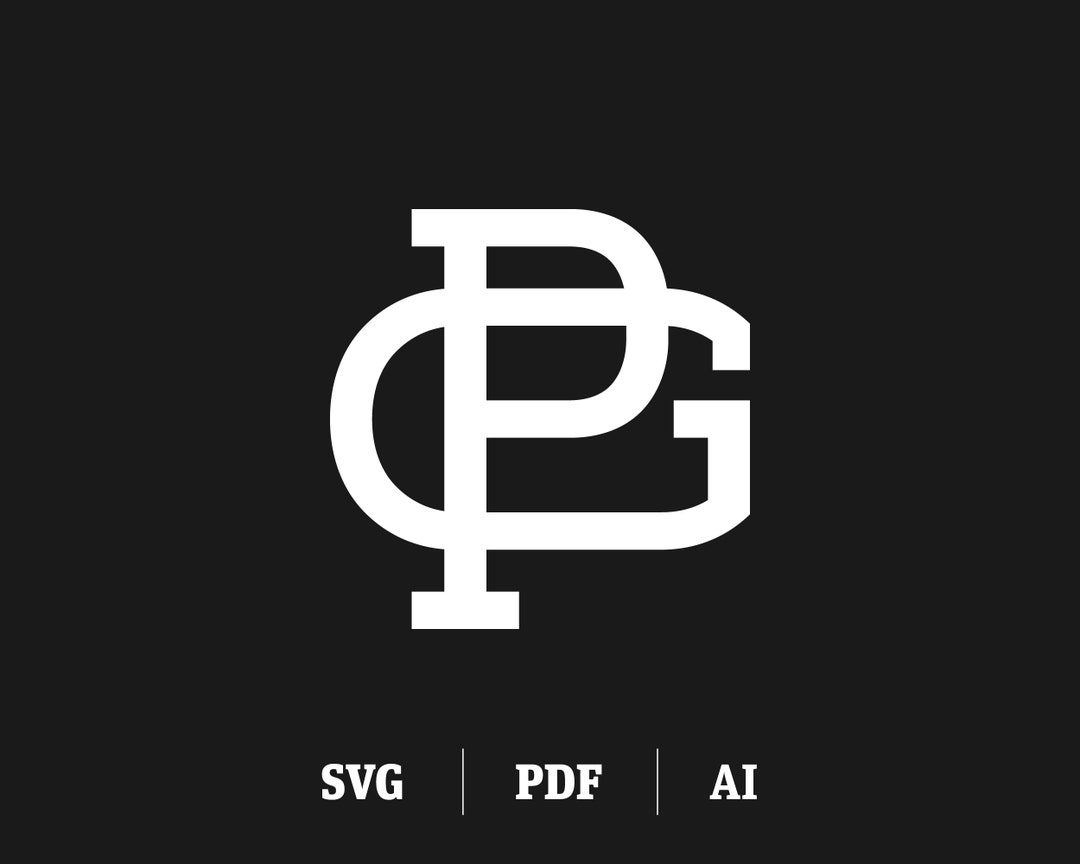 Interlocking GP / PG Monogram | Initial P & Initial G Slab Serif ...