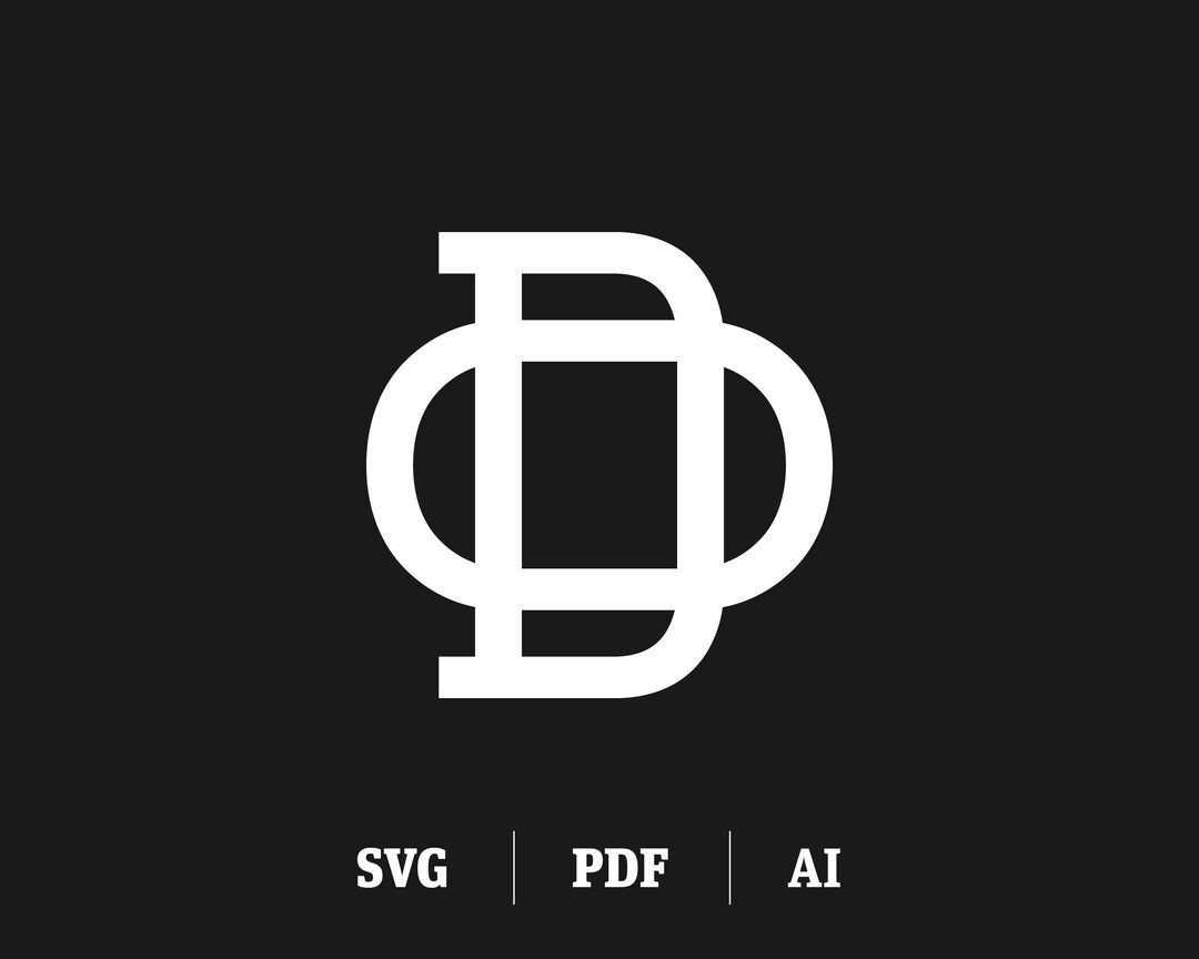 2 Letter Monogram SVG With Initials D & O, Interlocking DO / OD ...