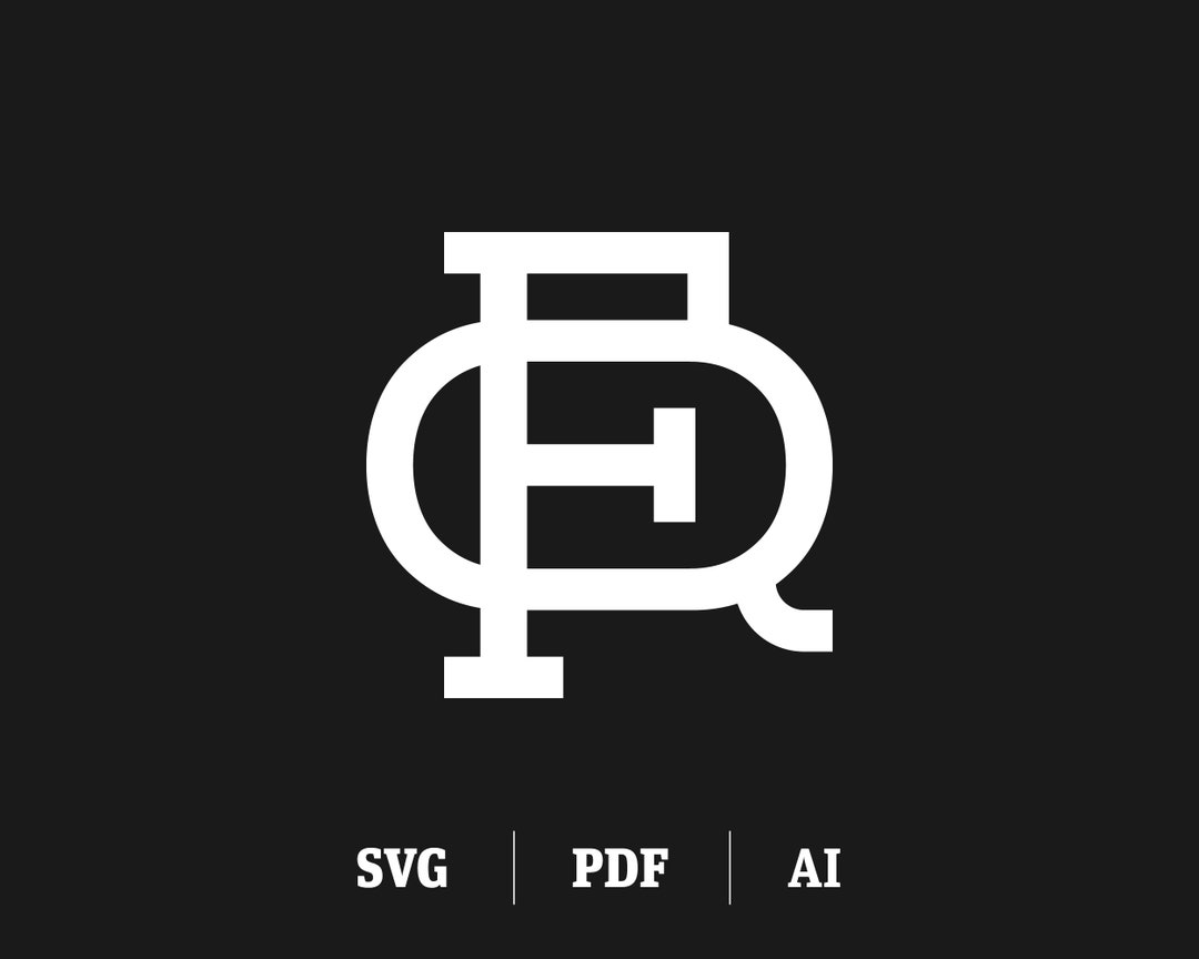 Interlocking FQ / QF Monogram, 2 Letter Monogram SVG With Initials F ...