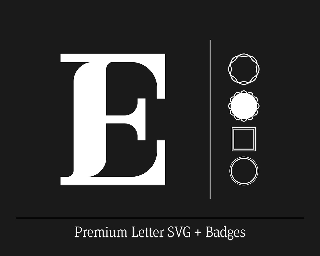 Elegant Initial E Svg, Single Letter Monogram E Svg, Elegant Initial ...