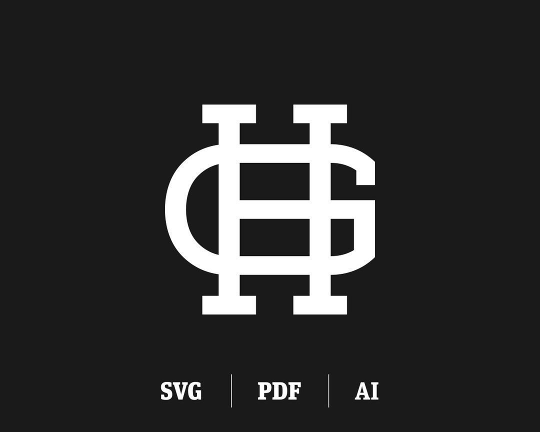 Interlocking GH / HG Monogram | Initial H & Initial G Slab Serif ...