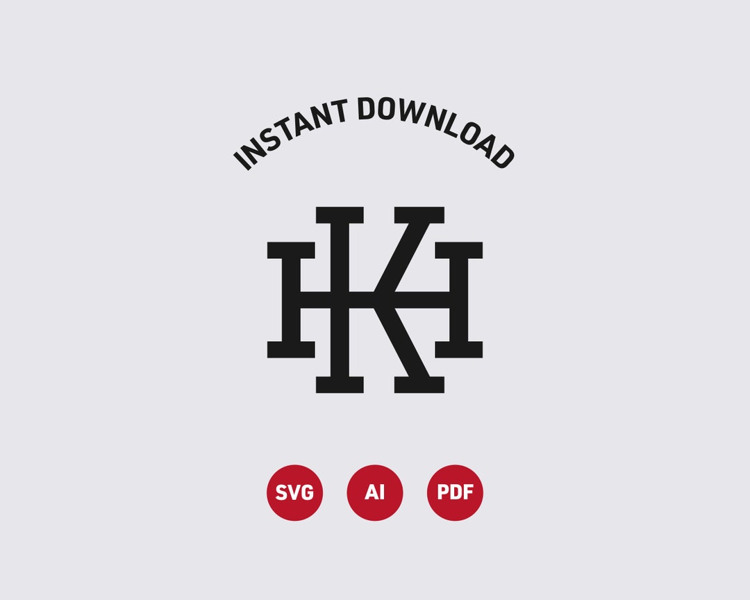 Interlocking KH / HK Monogram Initial K & Initial H Slab - Etsy