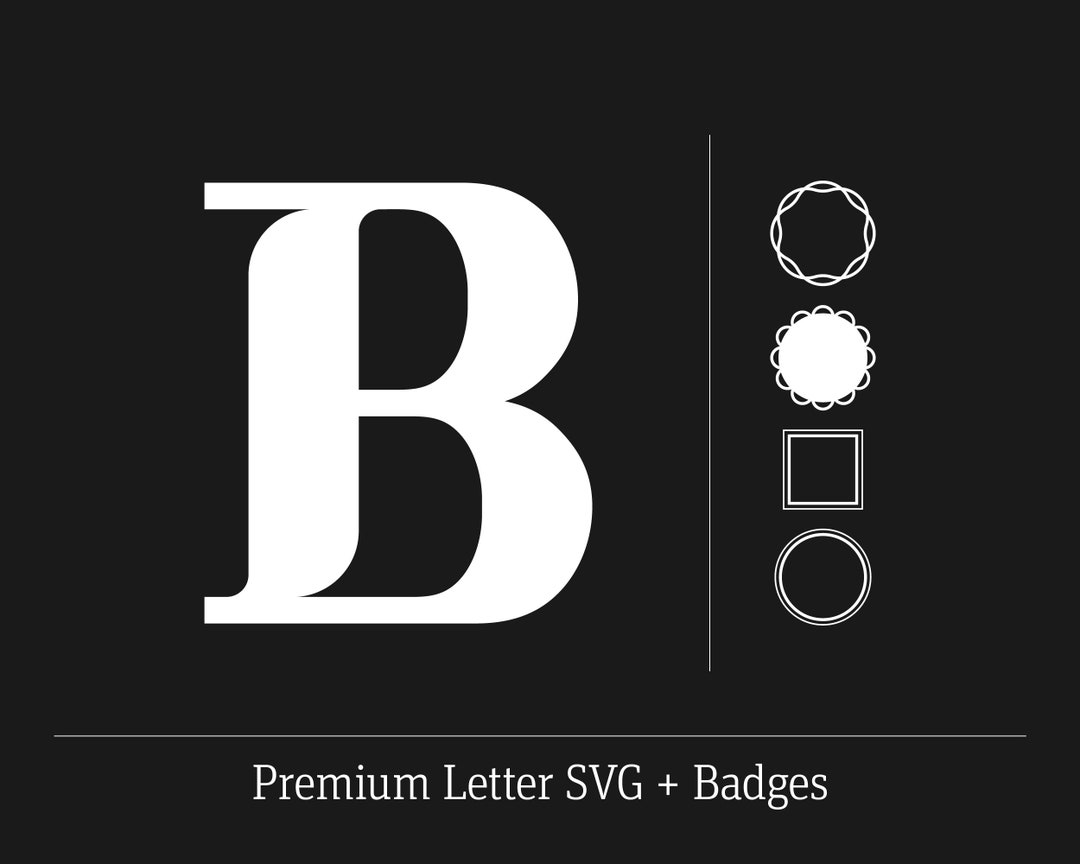 Elegant B Monogram SVG, Classy Initial Logo, Single Letter Monogram B ...